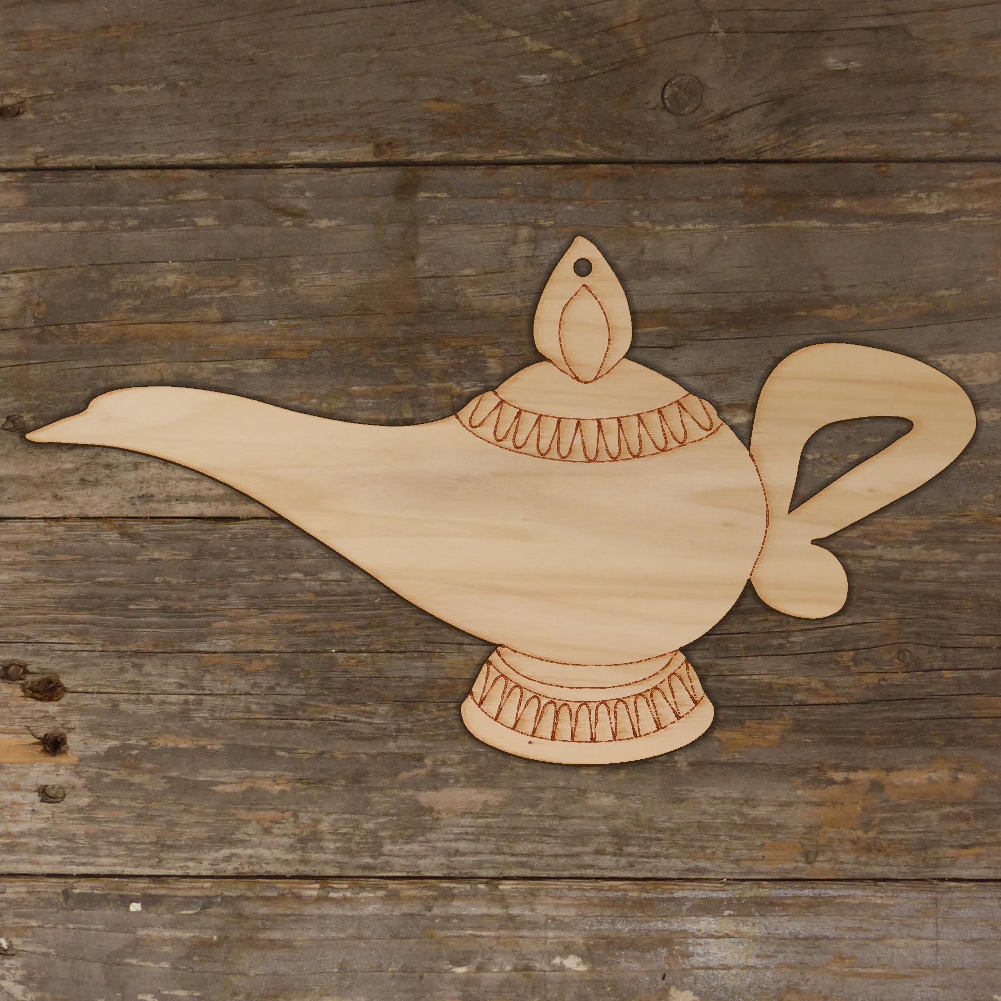 10x Wooden Aladdins Genie Lamp Craft Shape 3mm Ply Entertainment ...