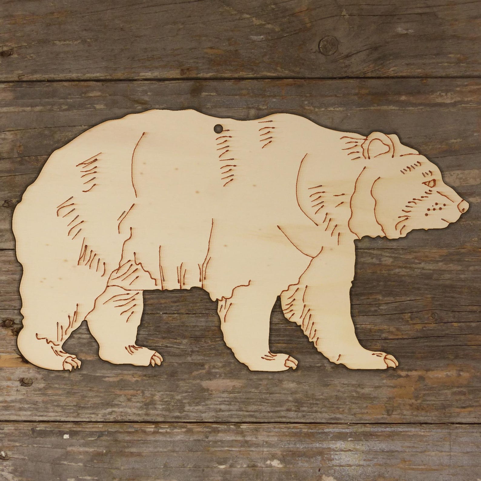 10x Wooden Brown Bear Walking Craft Shape 3mm Ply Animals Wild Wildlife ...