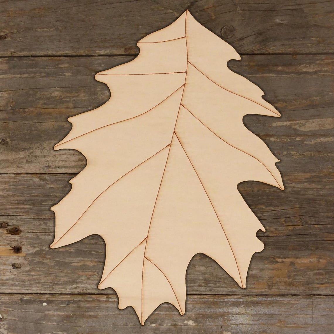 10x Wooden Red Oak Leaves Craft Shapes 3mm Plywood American Tree ...