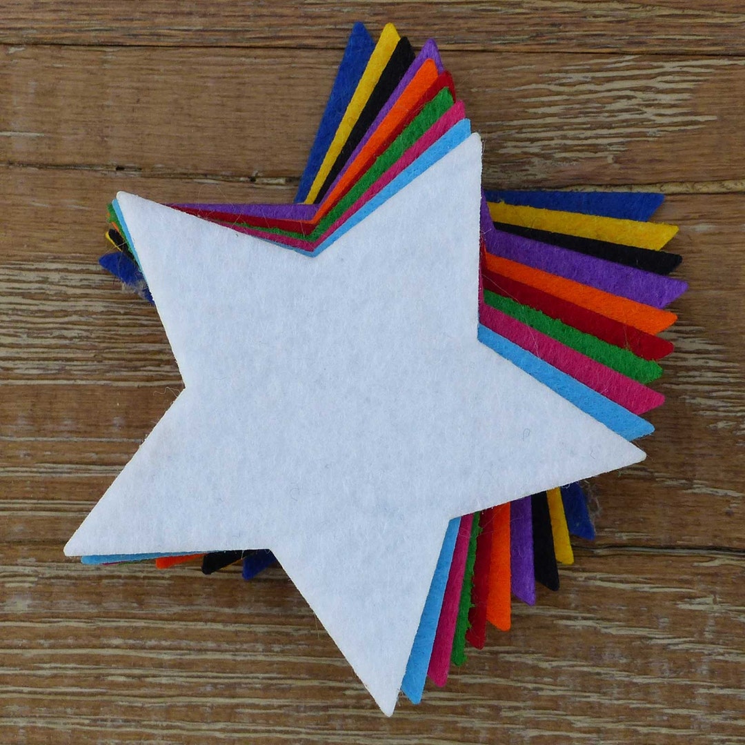 10x 3mm Thick Felt Pointed Star Craft Shapes Sizes 6-15cm 11 Colours - Etsy