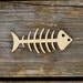 10x Wooden Fish Bones Comic Craft Shape 3mm Ply Sea Fishing Cat Food ...