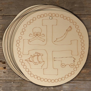 10x Wooden Pirate Doubloon Shapes 3mm Plywood Costume Spanish Gold ...
