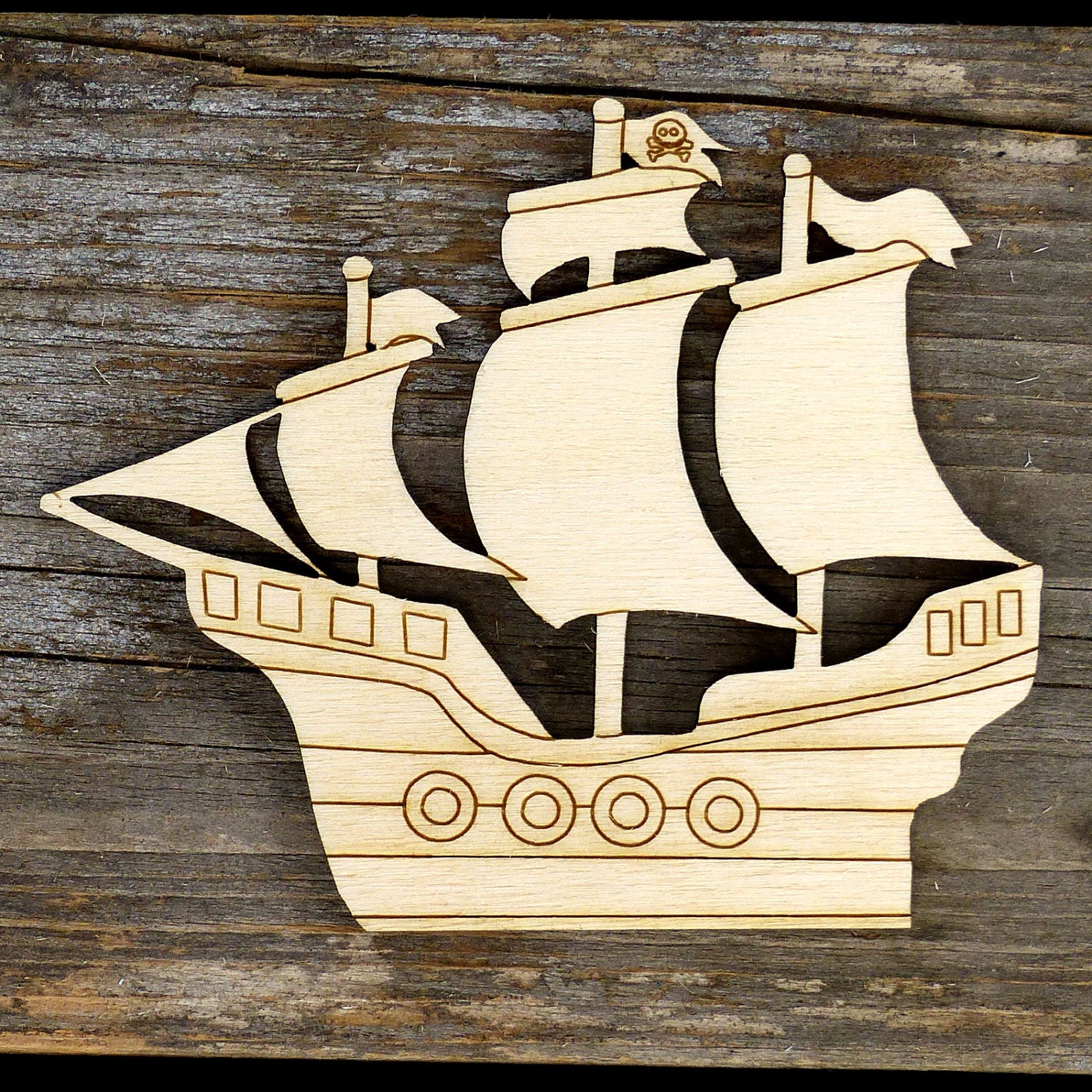 10x Wooden Pirate Ship Craft Shapes 3mm Plywood Nautical Sea - Etsy