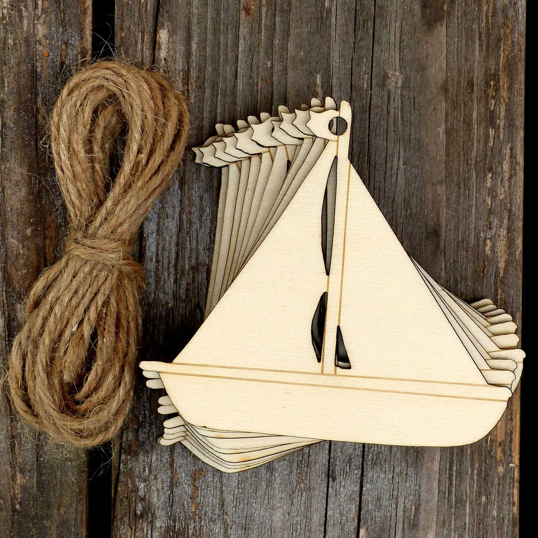 10x Wooden Yacht Craft Shapes 3mm Ply Sailing Seaside Sports Sailboat ...