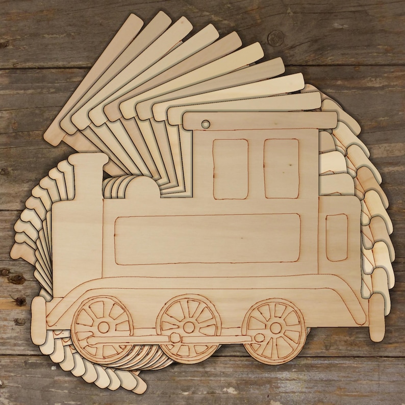 10x Wooden Steam Train Comic Craft Shapes 3mm Plywood Track Historic - Etsy