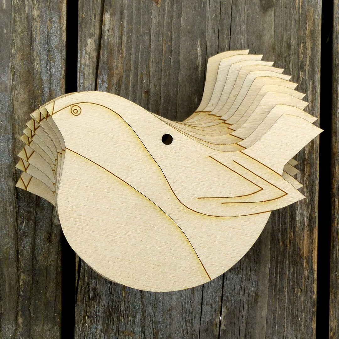 10x Wooden Robin Flying Bird Modern Style Craft Shapes 3mm Plywood ...