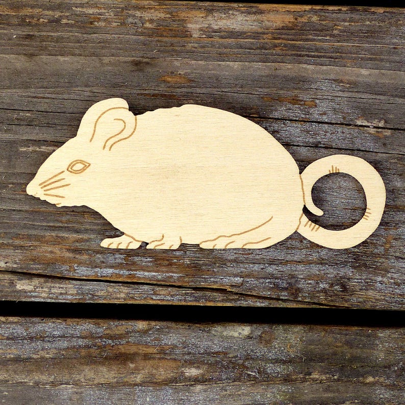 10x Wooden Mouse Curly Tail Craft Shape 3mm Ply Animals - Etsy