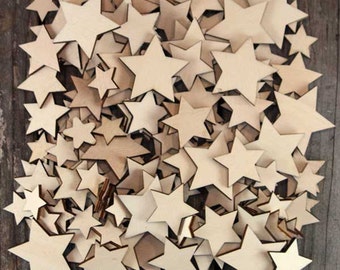 Over 100 Small Plain Wooden Rounded Stars Craft Shape 3mm | Etsy