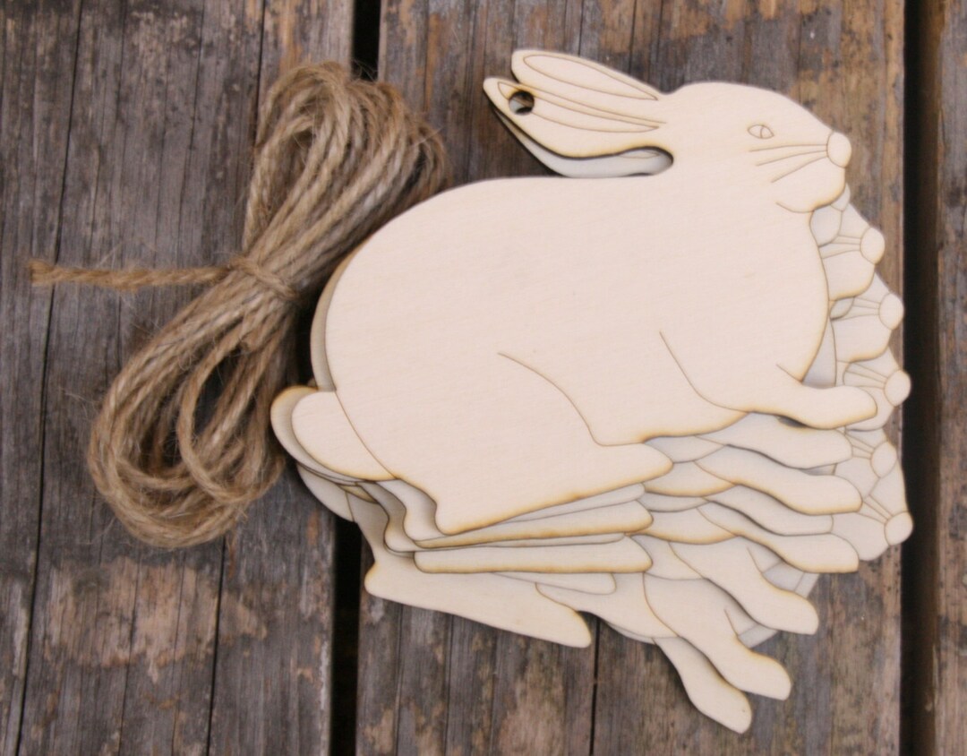10x Wooden Rabbit Craft Shape 3mm Ply With Detail Rodent Pet Wildlife ...