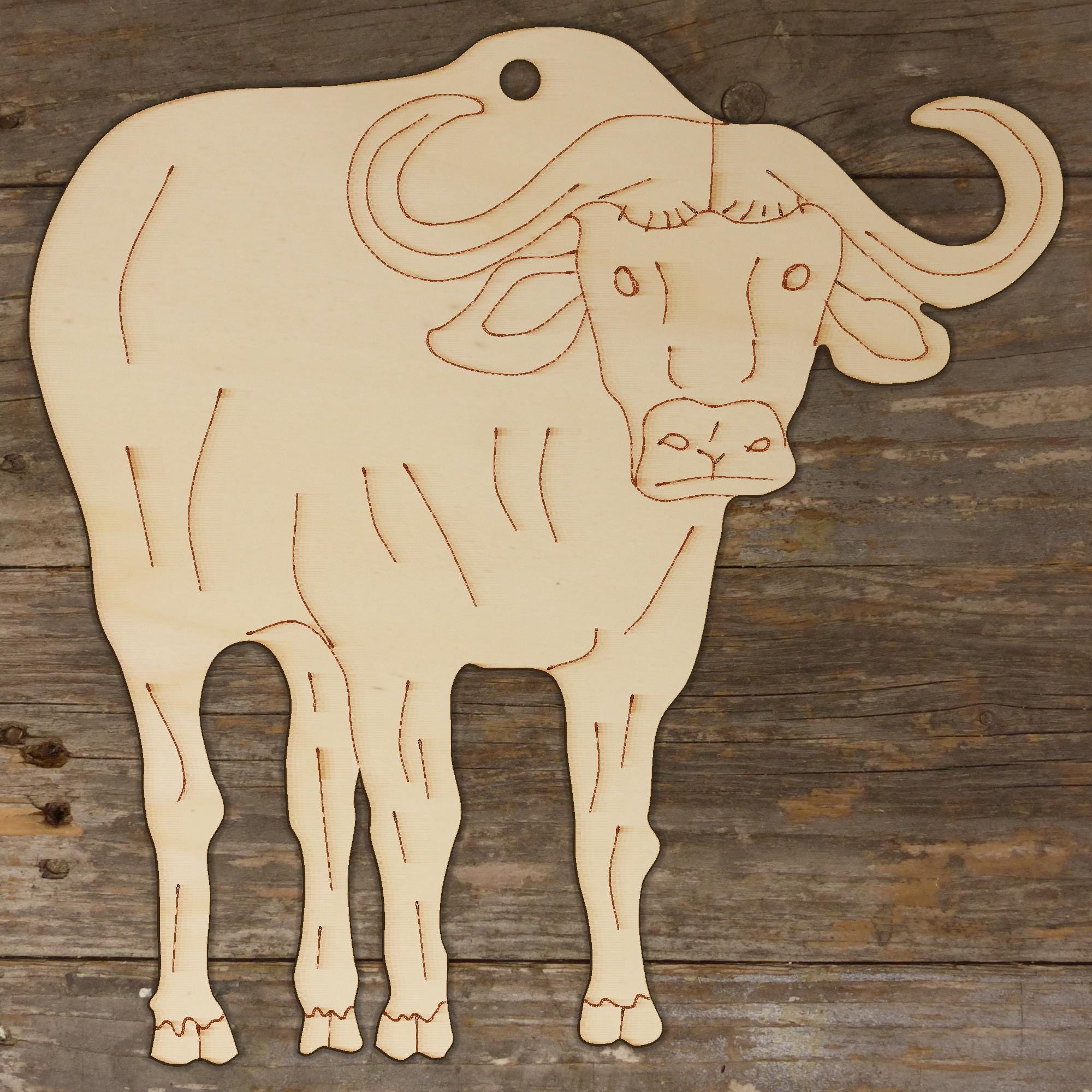 10x Wooden Buffalo Standing Front on Accreate Craft Shape 3mm Ply ...