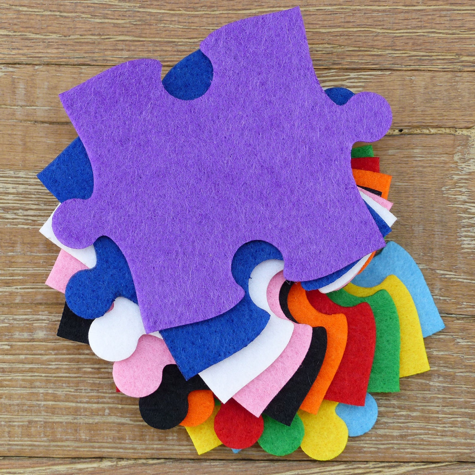 10x 3mm Felt Jigsaw Centre Peice Craft Shapes Sizes 6-15cm 11 Colours ...