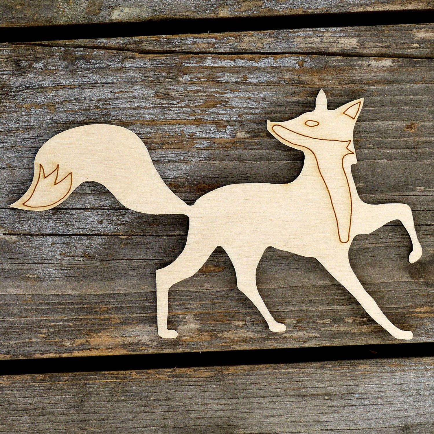 10x Wooden Fox With Bushy Tail Craft Shape 3mm Plywood | Etsy