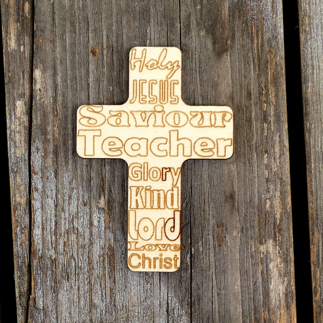10x Wooden Christian Cross With a Text Patten Craft Shapes 3mm Plywood ...