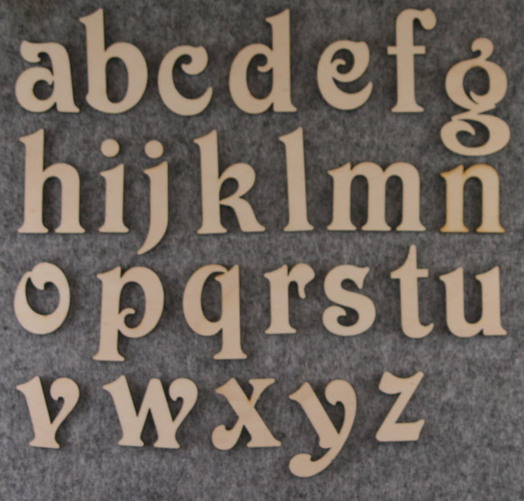 Victoria Font Alphabet Set Lower Case Letters A-z 3mm Plywood 26 ...