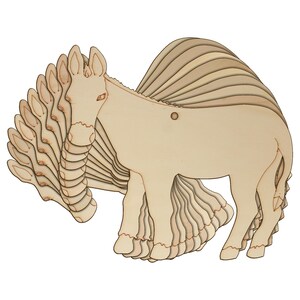10x Wooden Donkey Standing Craft Shapes 3mm Plywood Animal Farm Horse ...