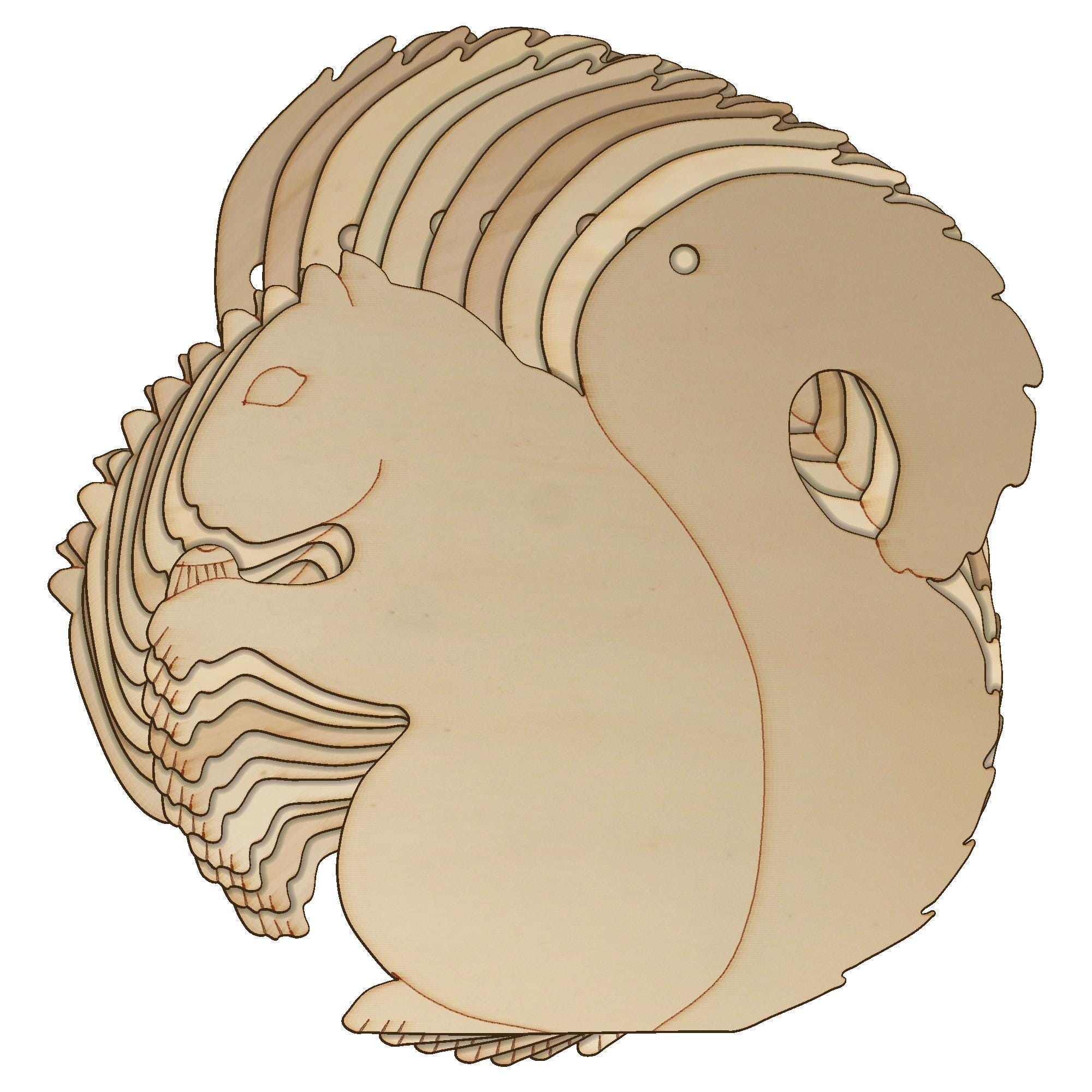 10x Wooden Squirrel Eating Nut Craft Shapes 3mm Plywood Woodland ...