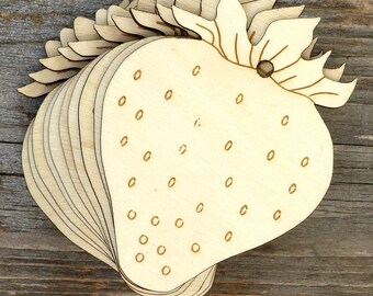 2 34 Strawberry Wooden Cutout Shape Silhouette - Etsy