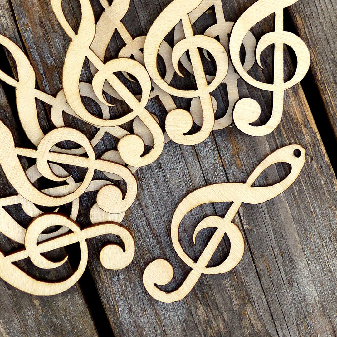 10x Wooden Treble Clef Music Note G Craft Shape 3mm Ply Entertainment ...