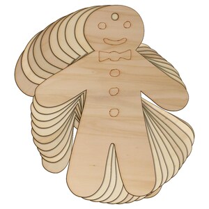 10x Wooden Ginger Bread Man Craft Shapes 3mm Plywood Cooking Pudding ...