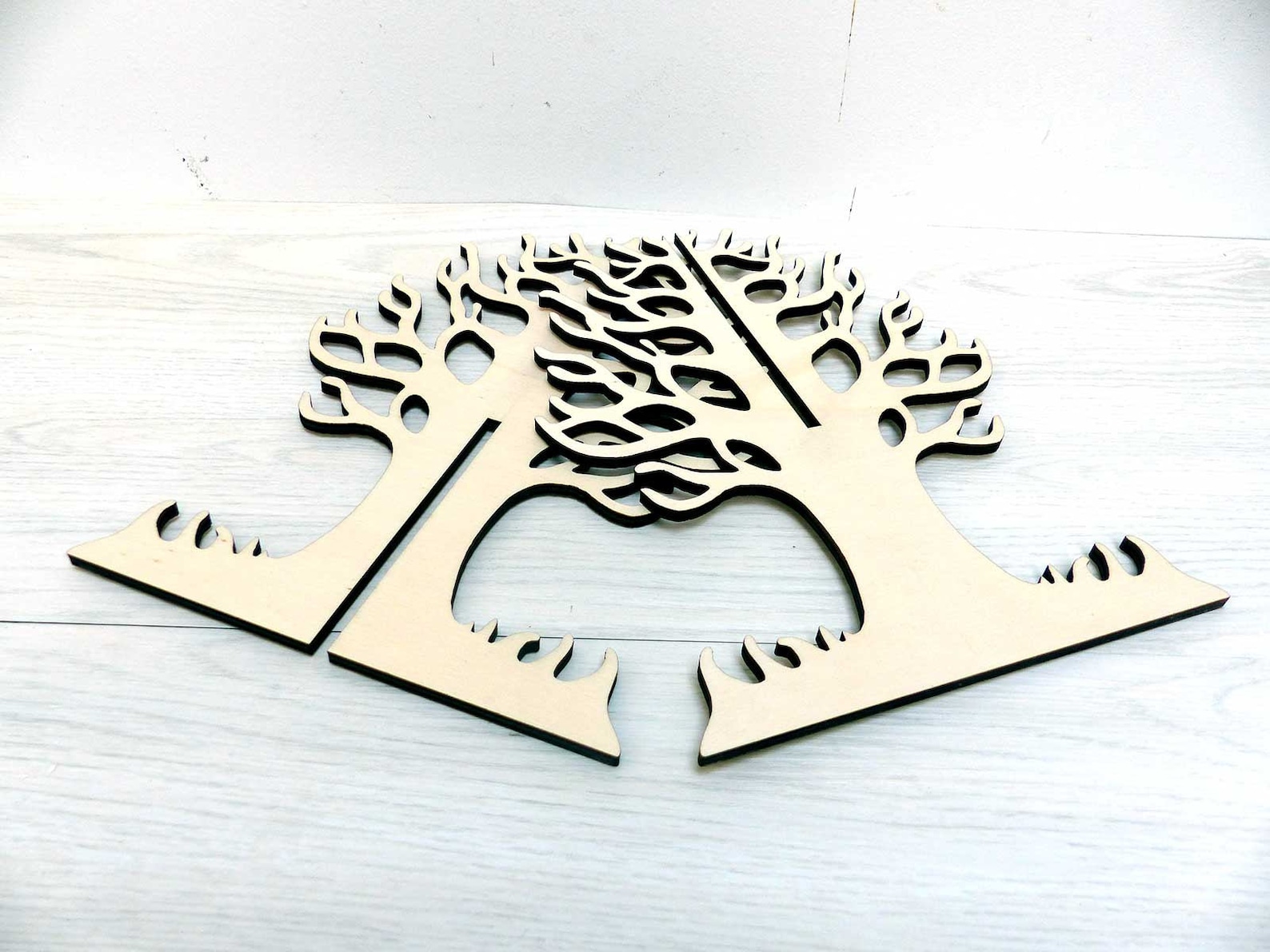Laser Cut Slot Together Tree Simple Craft Shapes 6mm Birch Wood Plant ...