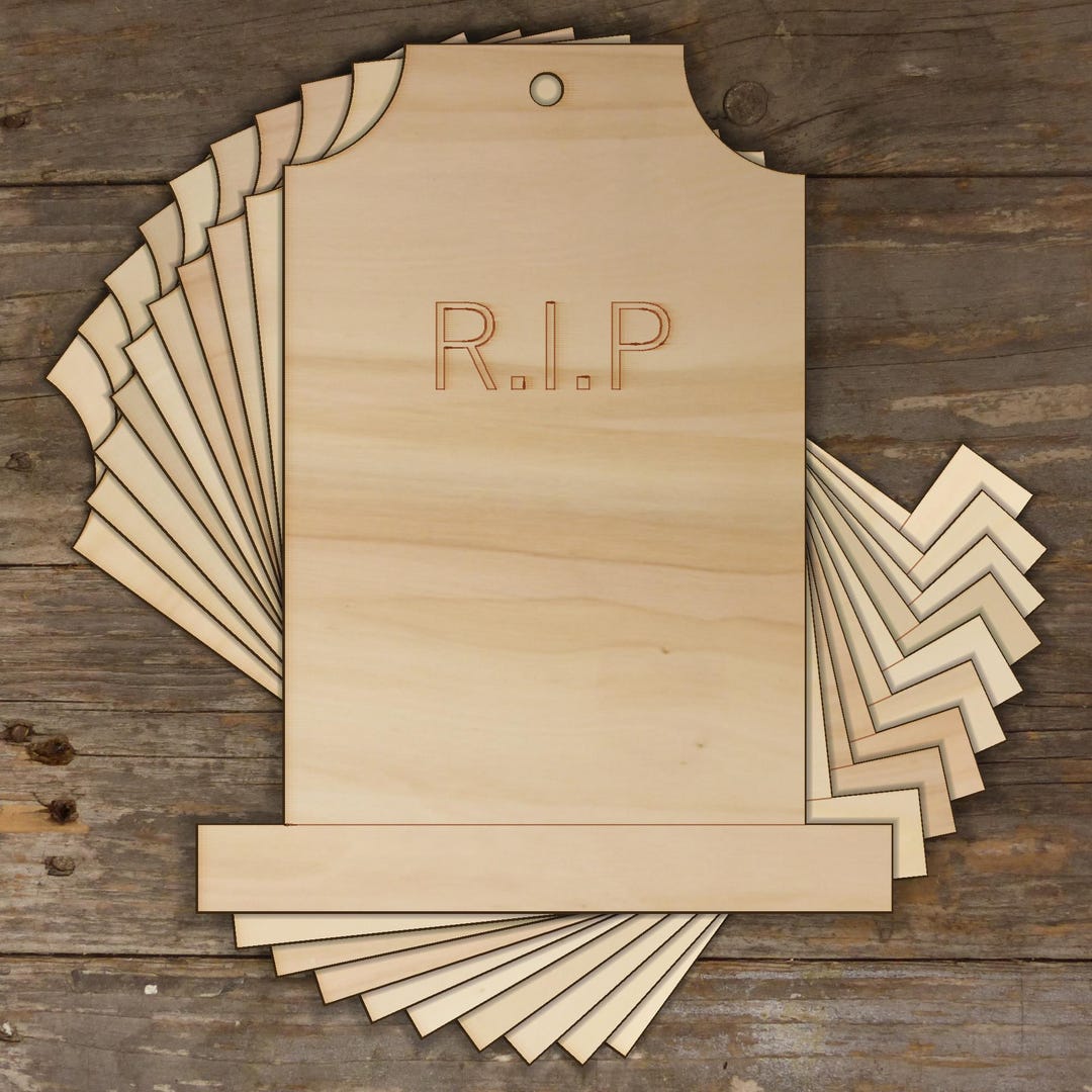10x Wooden Grave Stone With RIP Craft Shape 3mm Ply Halloween ...