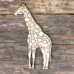 10x Wooden Comic Giraffe Standing Craft Shapes 3mm Plywood Animal Wild ...