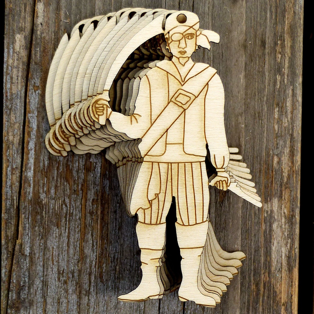 10x Wooden Pirate Crew Man A Craft Shape 3mm Ply Historic Figure Ship ...