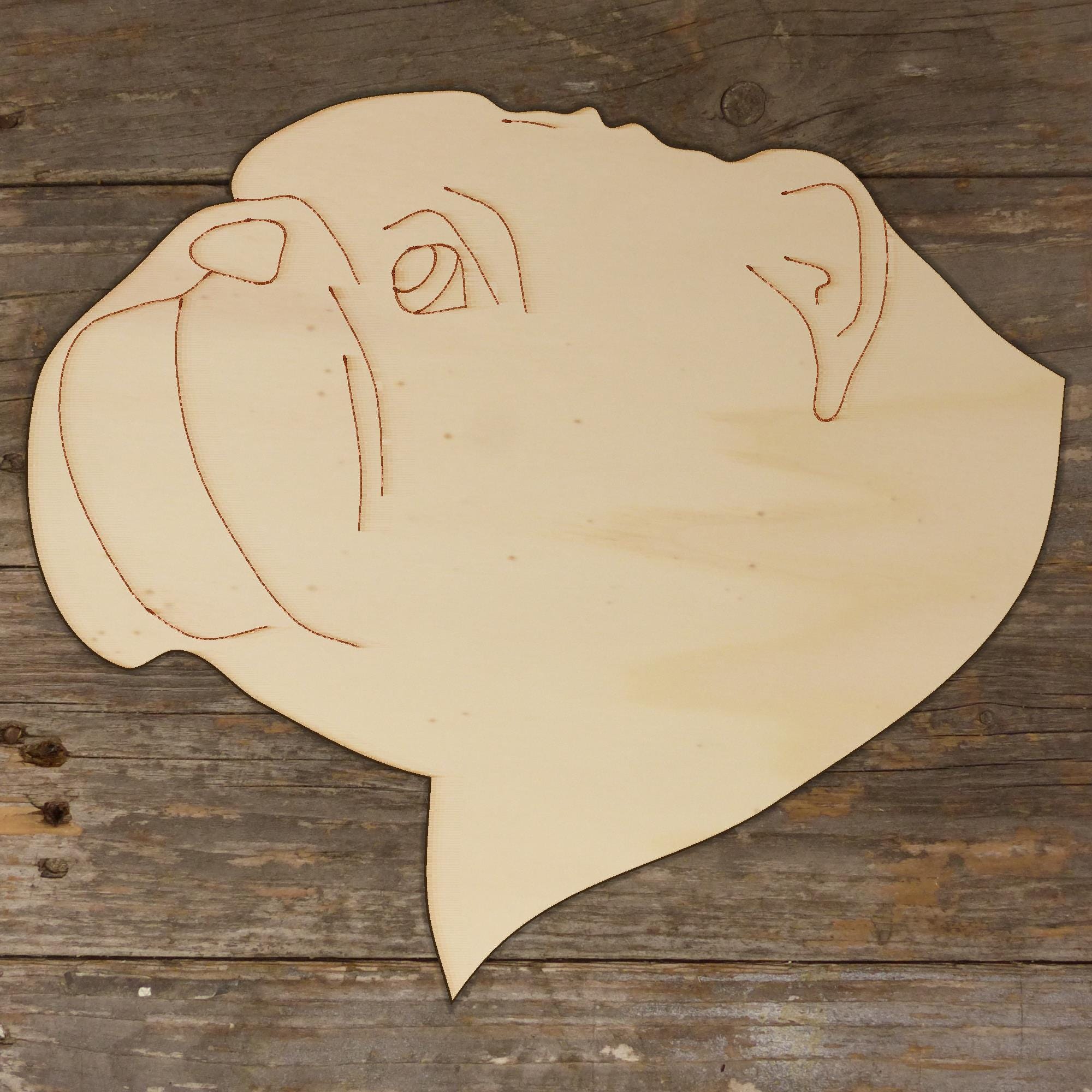 10x Wooden English Bulldog Head Craft Shape 3mm Ply Domestic Pets ...