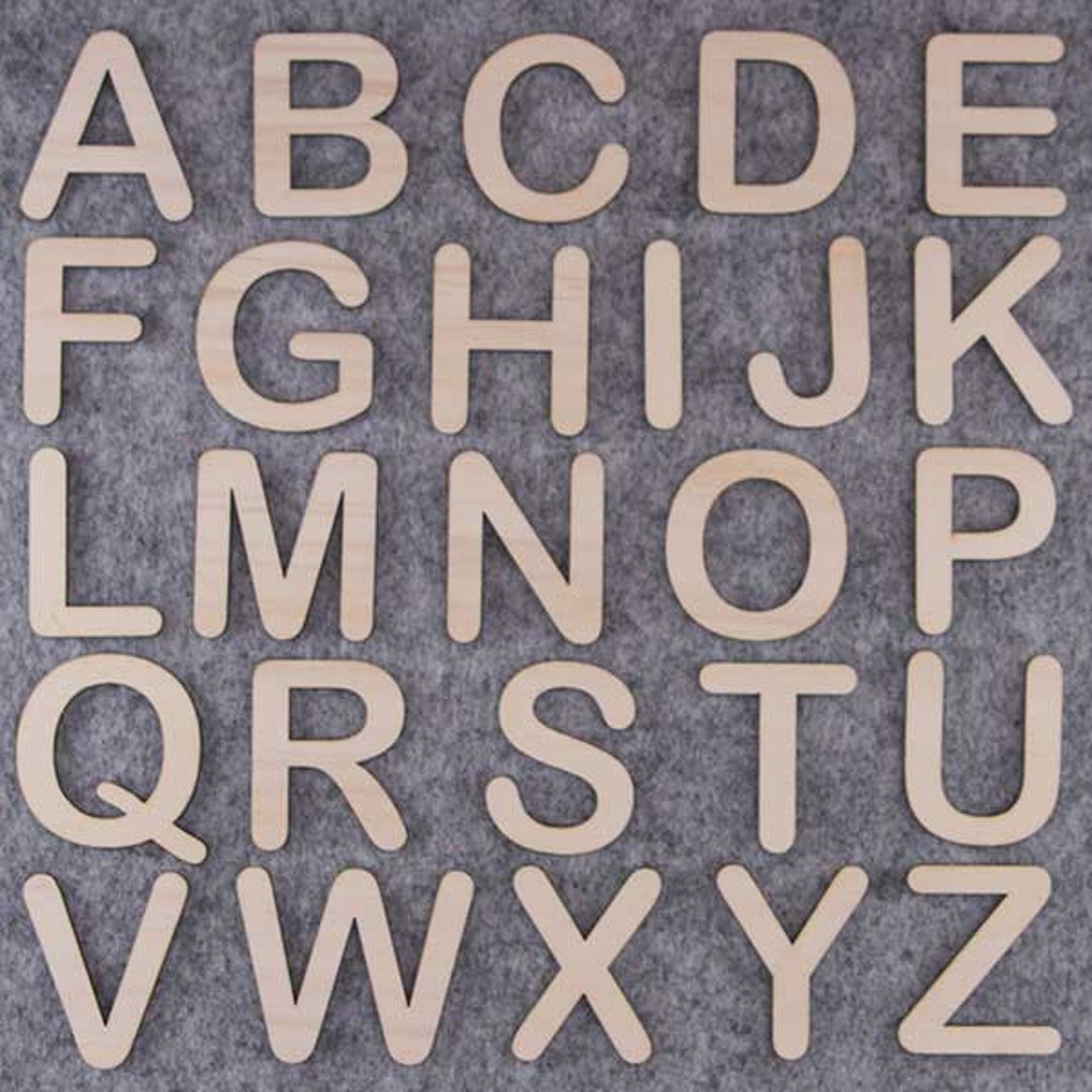 Arial Rounded Font Alphabet Set Upper Case Letters A-Z 3mm Plywood 26 ...
