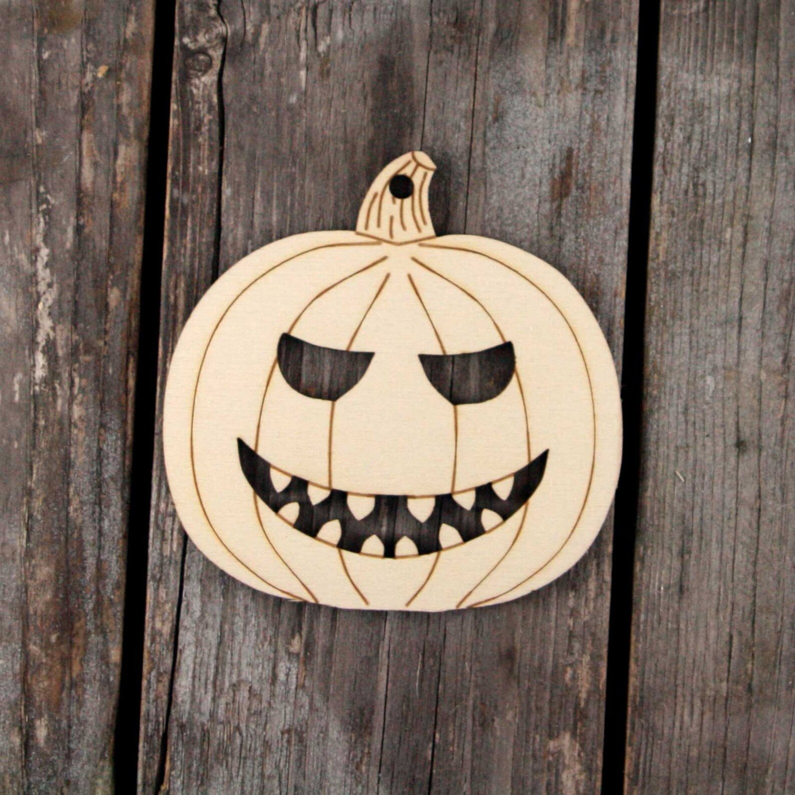 10x Wooden Halloween Scary Pumpkin Face Craft Shapes 3mm - Etsy