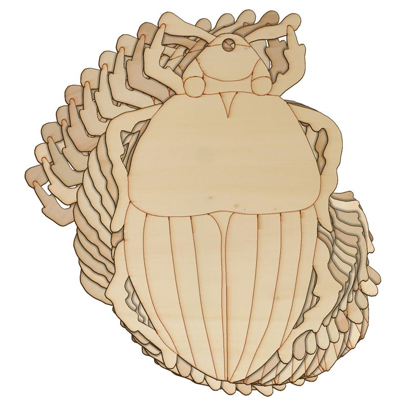 10x Wooden Simple Generic Beetles Craft Shapes 3mm Plywood Insect and ...