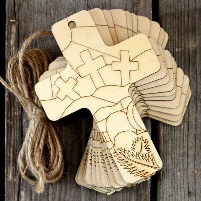 10x Wooden Christian Cross With a Crucifixion Design Craft - Etsy