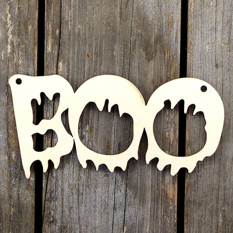 10x Wooden BOO Chain Word Craft Shapes 3mm Plywood Halloween - Etsy