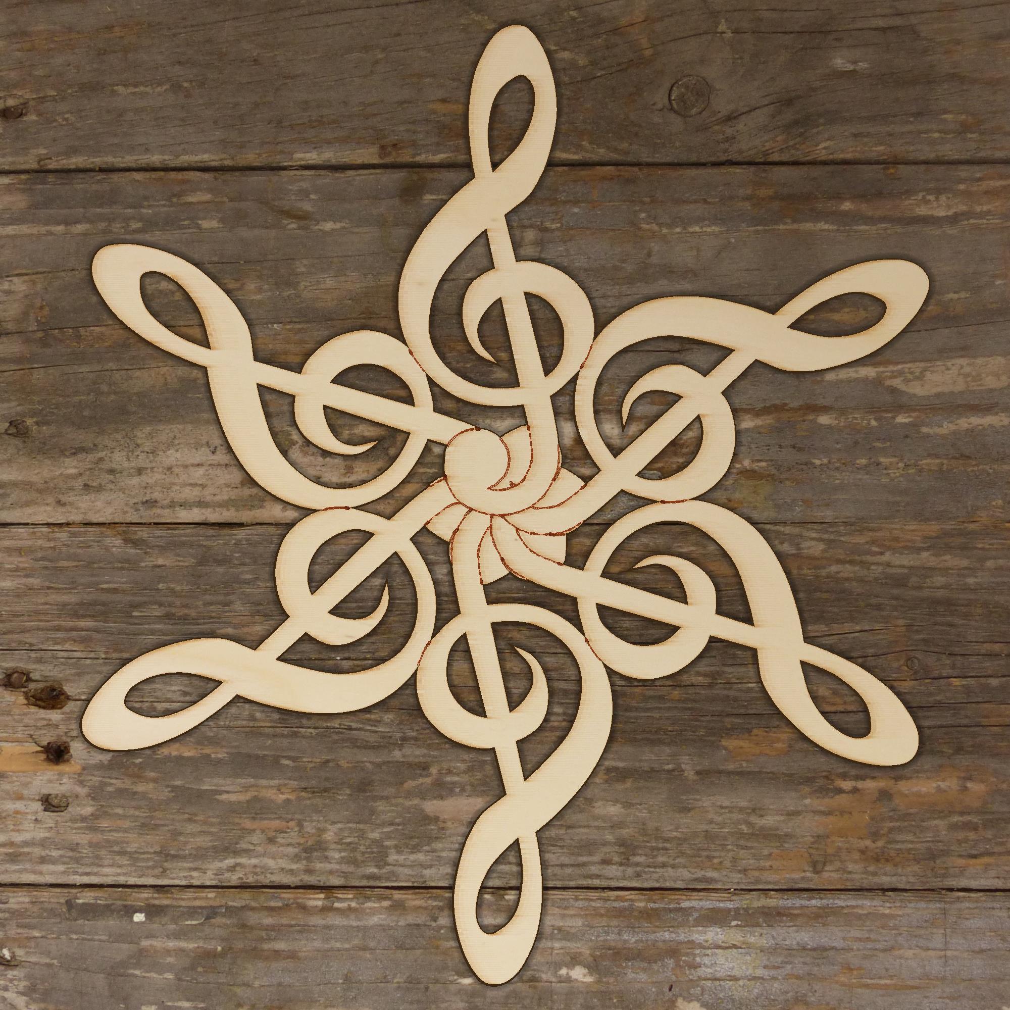 10x Wooden Treble Clef Snowflake Craft Shape 3mm Ply G Music Note - Etsy