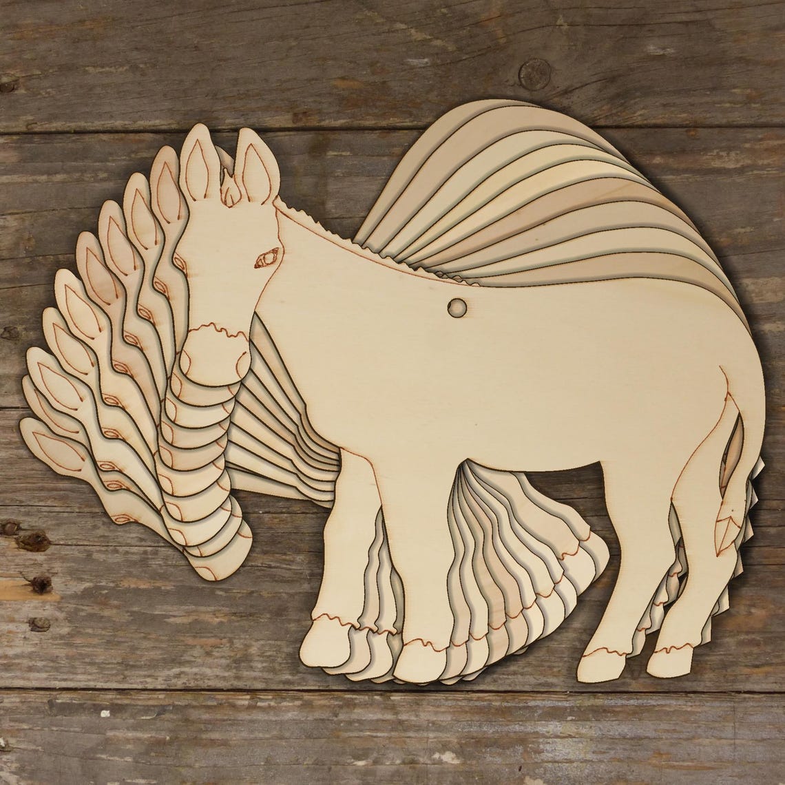 10x Wooden Donkey Standing Craft Shapes 3mm Plywood Animal Farm Horse ...