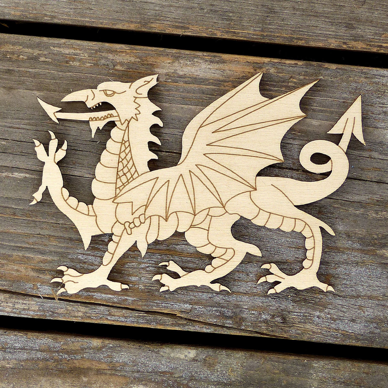 10x Wooden Welsh Red Dragon Y Ddraig Goch Craft Shapes 3mm - Etsy