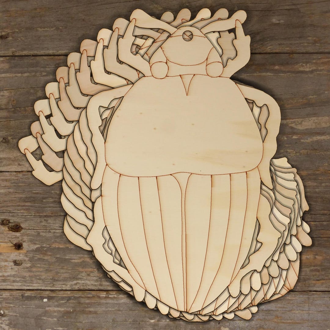 10x Wooden Simple Generic Beetles Craft Shapes 3mm Plywood Insect and ...