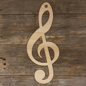 10x Wooden Treble Clef Music Note G Craft Shape 3mm Ply Entertainment ...