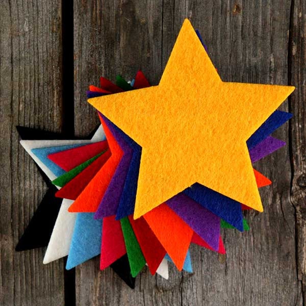 10x 3mm Thick Felt Pointed Star Craft Shapes Sizes 6-15cm 11 | Etsy UK