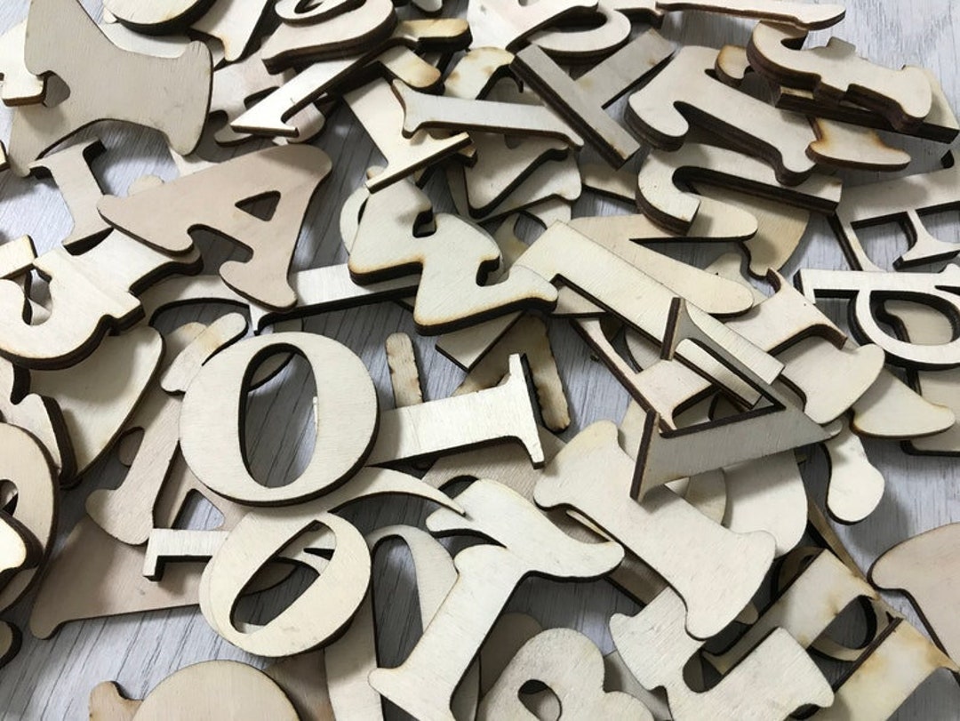 50+ Mix Medium Wooden Letter Shapes 3mm-6mm Thick 8-15cm Size ~ 1/8 ...