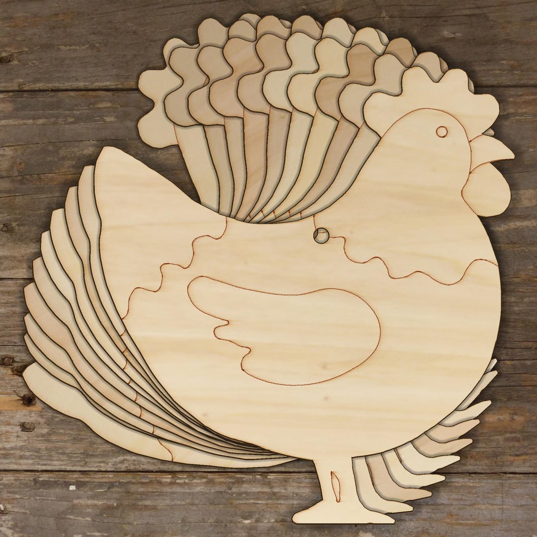 10x Wooden Chicken Cockerel Craft Shape 3mm Ply Farmyard Animal - Etsy UK