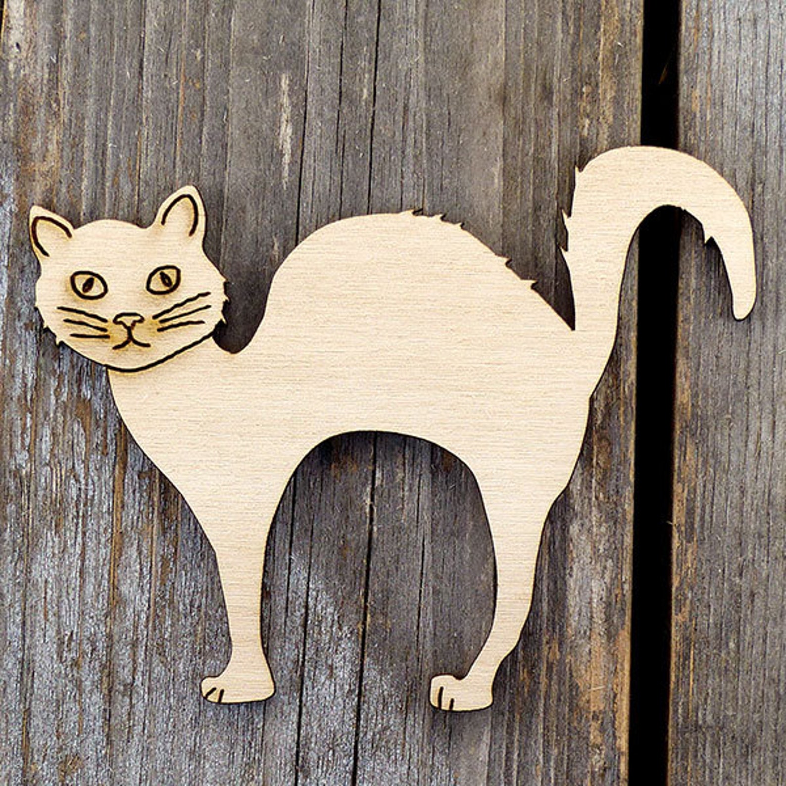 10x Wooden Black Cat Arching Its Back Craft Shapes 3mm Plywood - Etsy