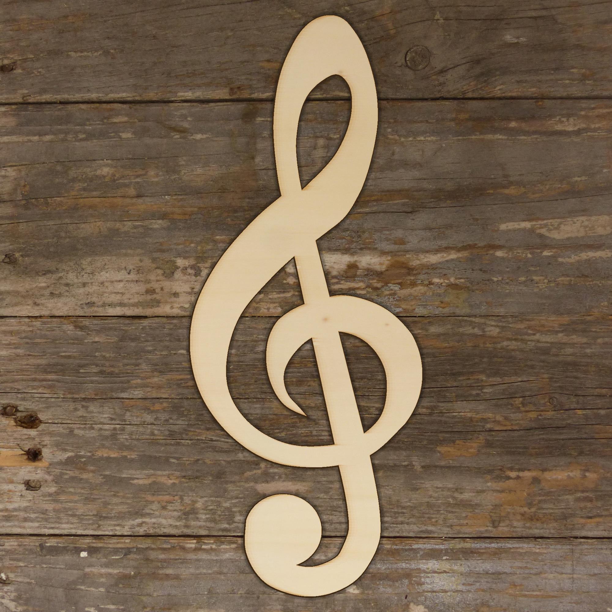 10x Wooden Treble Clef Music Note G Craft Shape 3mm Ply Entertainment ...