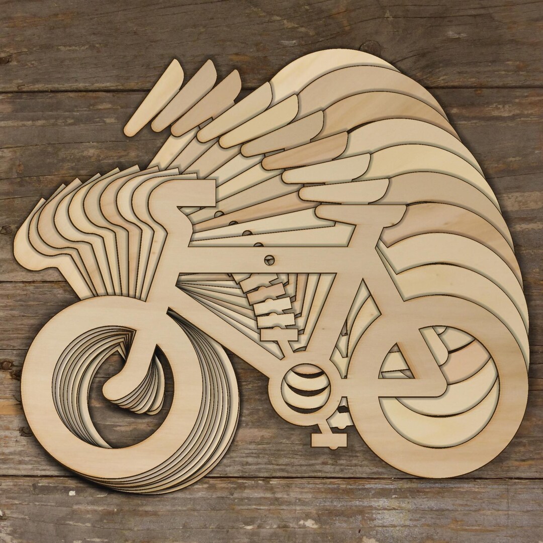10x Wooden Bike Road Sign Image Craft Shapes 3mm Plywood UK Warning ...
