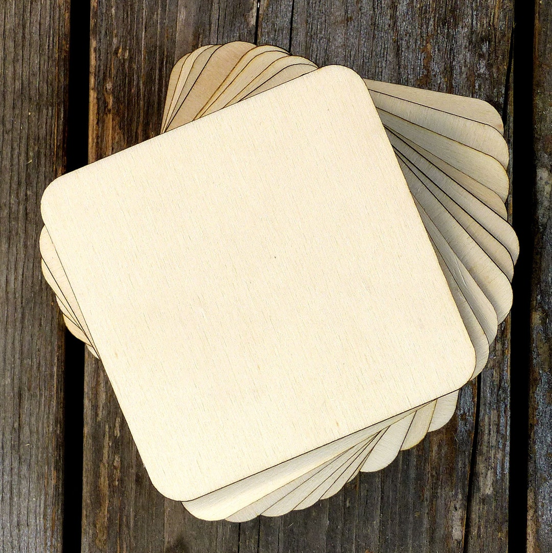 10x Wooden Square Rounded Corners Craft Shape 3mm Plywood Geometric - Etsy