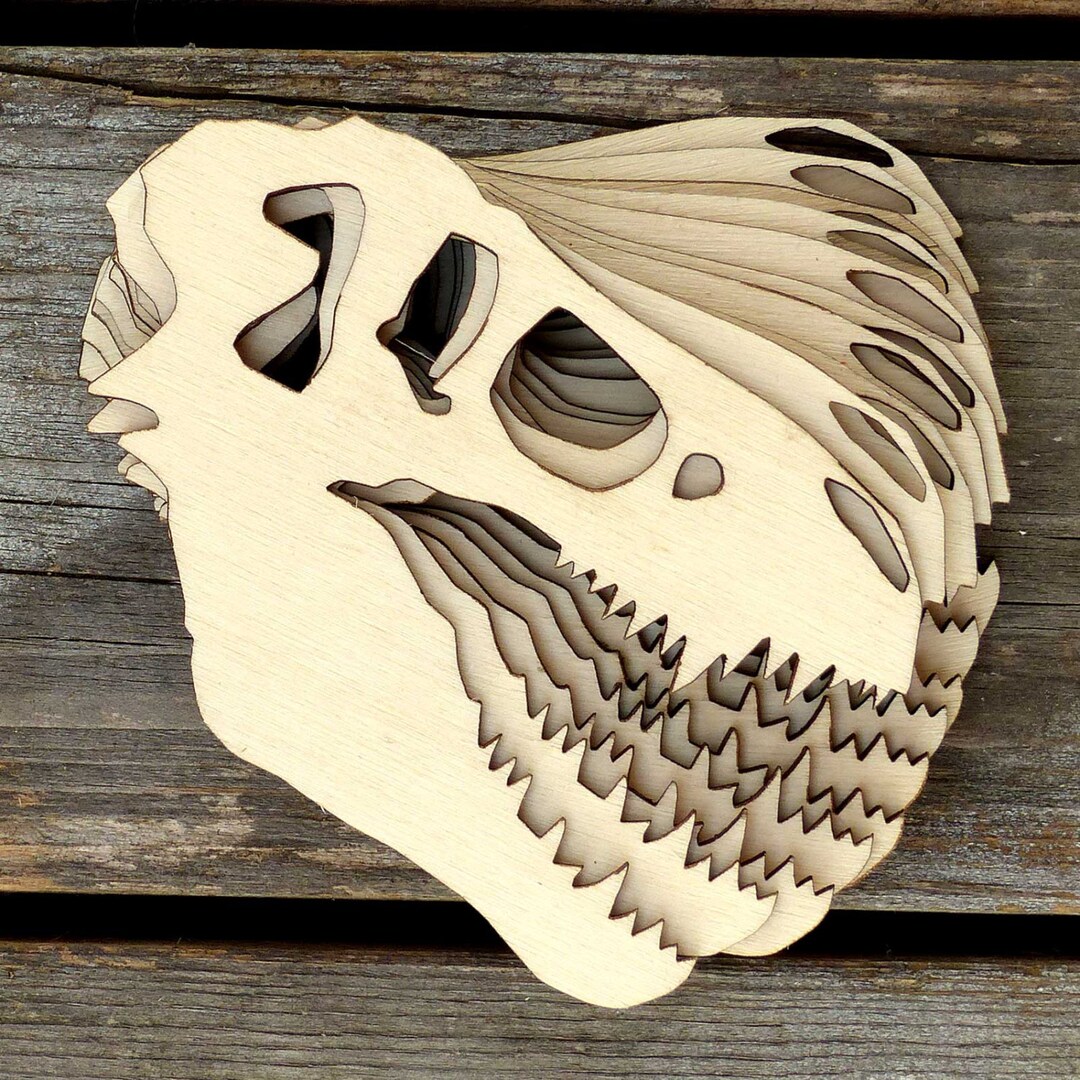 10x Wooden Tyrannosaurus Rex Skull Craft Shapes 3mm Plywood - Etsy