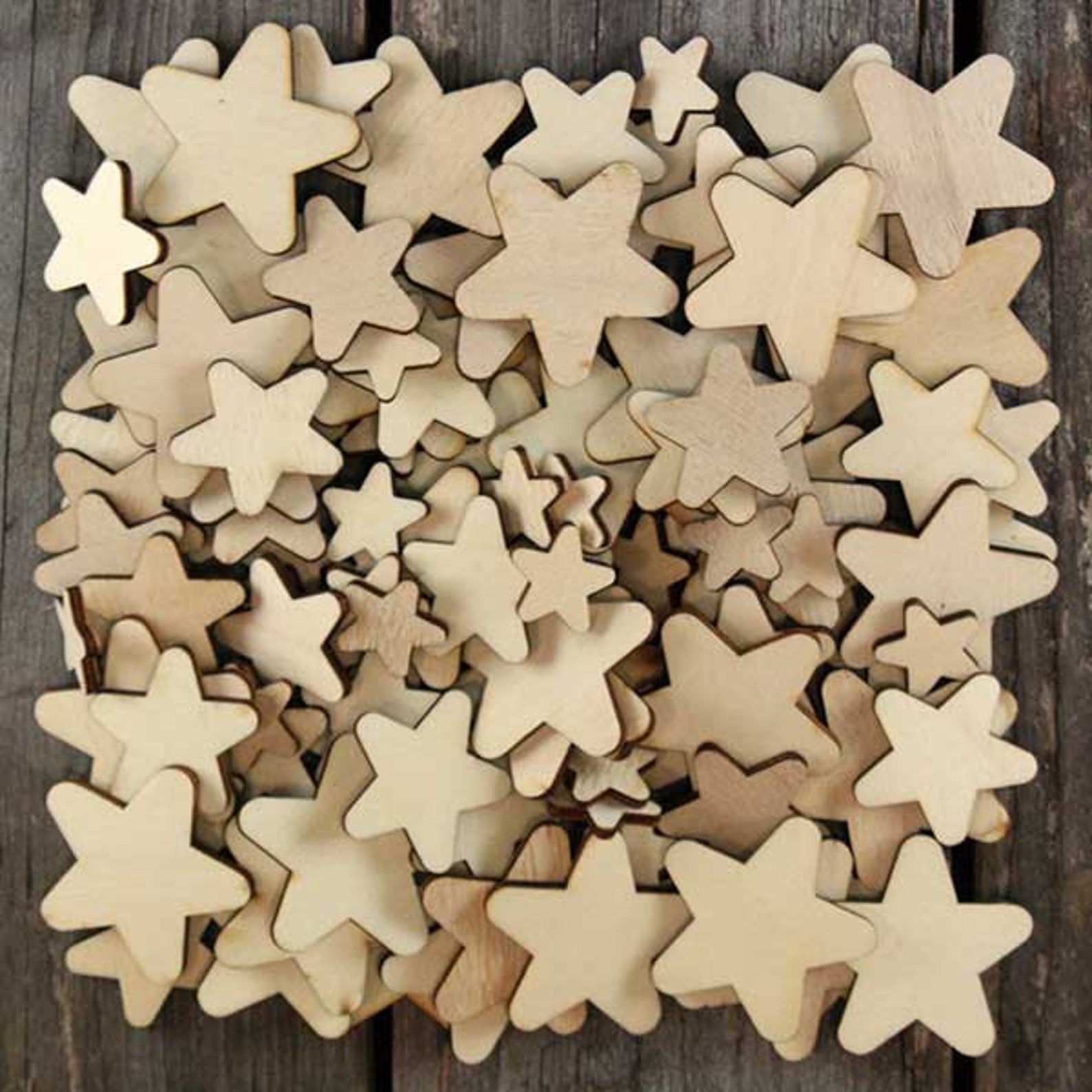 Over 100 Small Plain Wooden Rounded Stars Craft Shape 3mm | Etsy