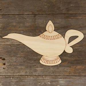 10x Wooden Aladdins Genie Lamp Craft Shape 3mm Ply Entertainment ...