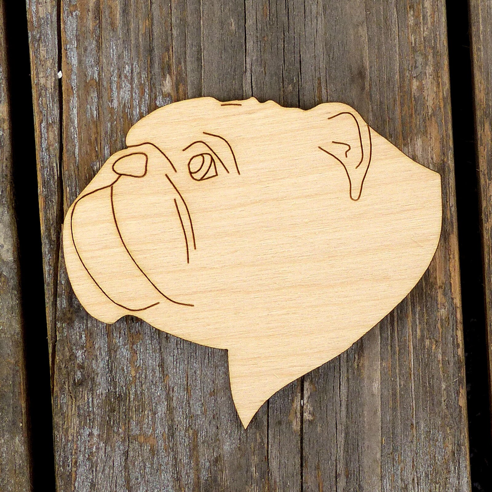 10x Wooden Dog English Bulldog Head Craft Shape 3mm Ply | Etsy