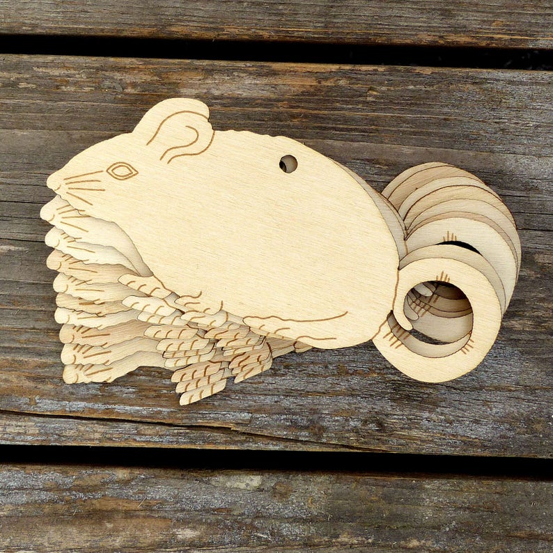 10x Wooden Mouse Curly Tail Craft Shape 3mm Ply Animals - Etsy